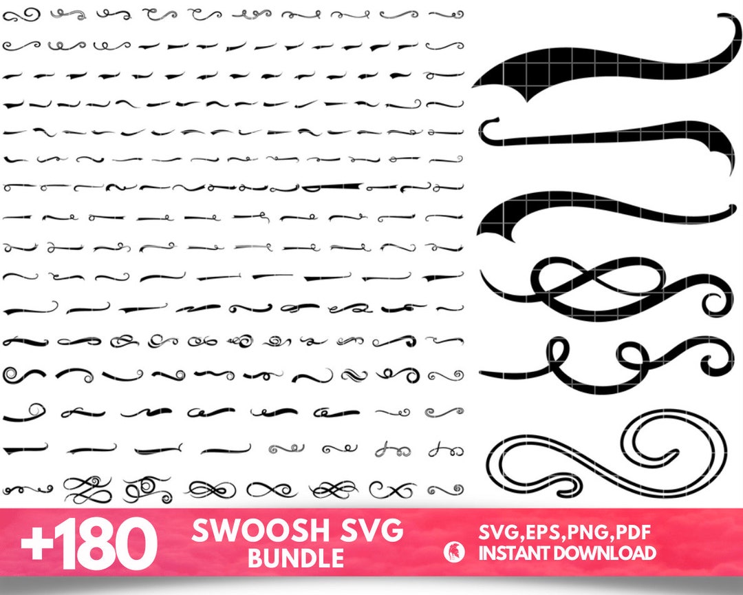180+ Swirl SVG / Flourish SVG / Swoosh SVG / Stroke Svg / Ornaments Svg ...