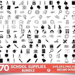 School Supplies SVG, Teacher SVG Bundle, Back to School SVG, Teacher ...