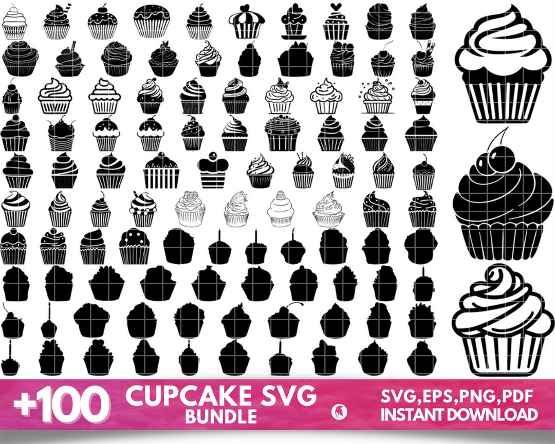 Cupcake SVG Bundle - Cupcake PNG Bundle - Cupcake Clipart - Cupcake SVG ...