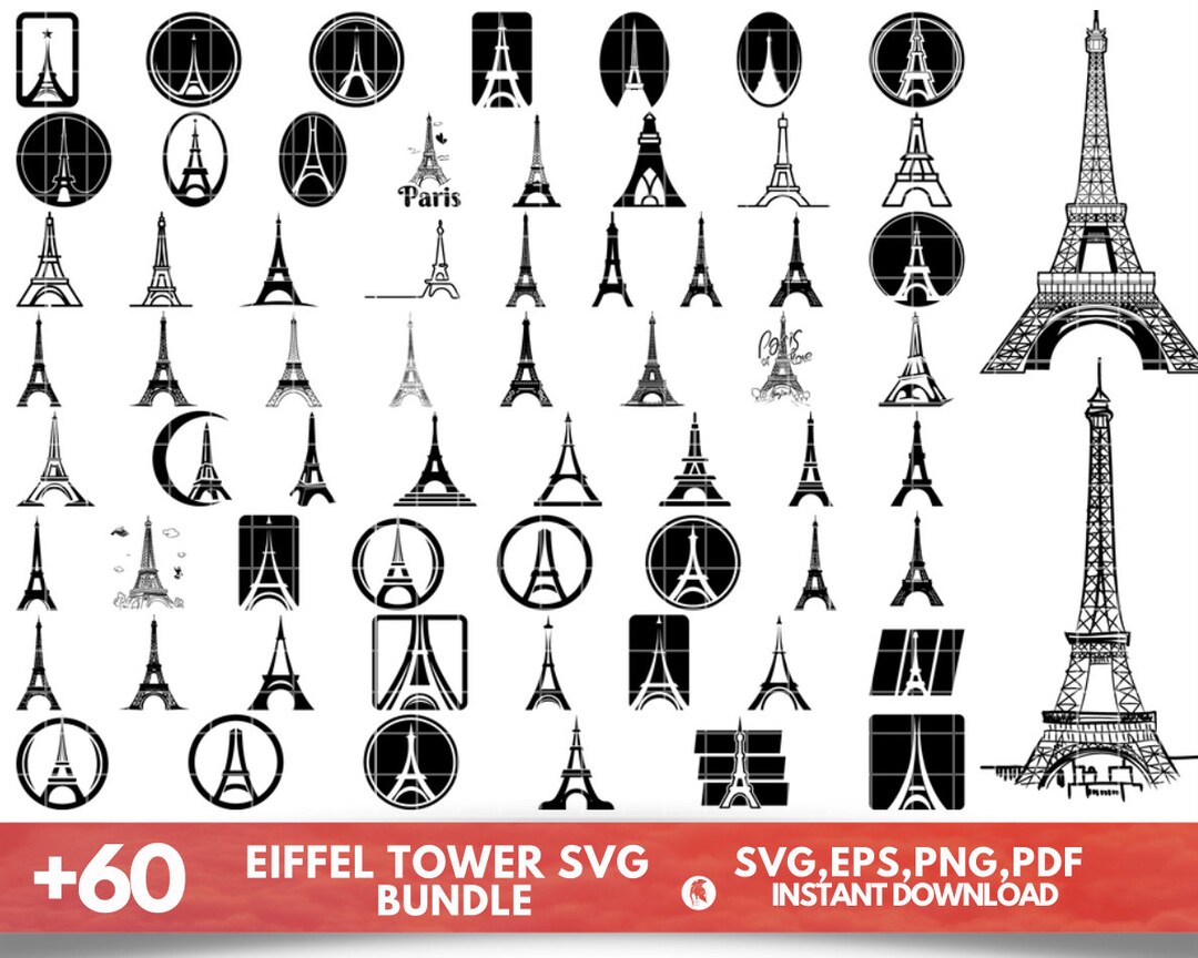 64 Eiffel Tower SVG, Paris SVG, France SVG, French City Svg, Travel Svg ...