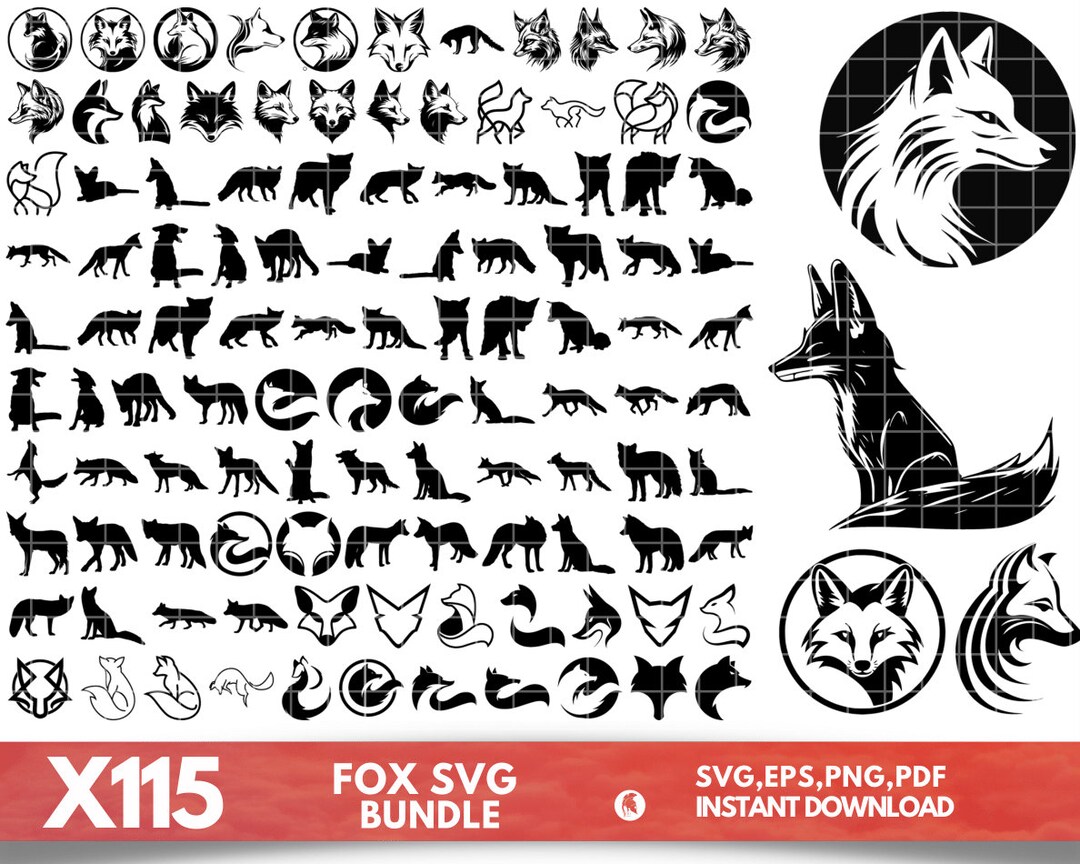 Fox SVG, Fox Bundle SVG Files, Fox SVG Layered, Fox Files for Cricut ...