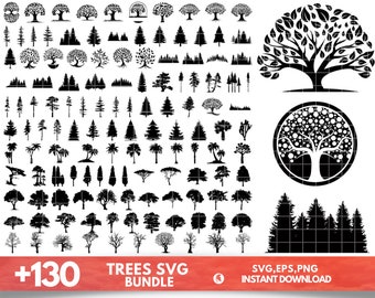 95 Tree SVG Bundle, Tree Silhouette Svg, Tree SVG, Trees Svg,forest Svg ...