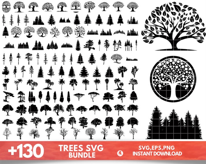 Tree Line Svg, Forest Svg, Trees Clip Art, Cut File for Cricut, Pine ...