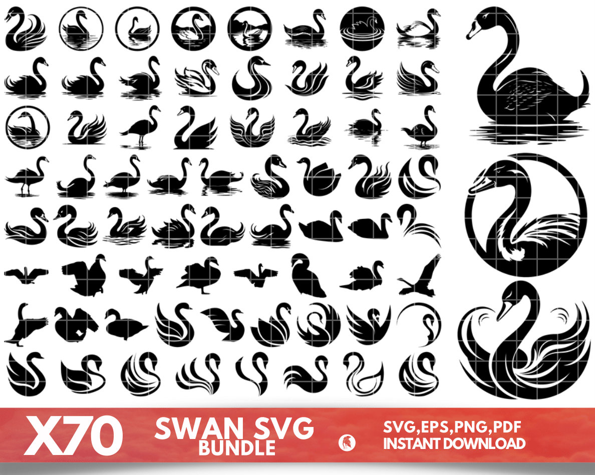 Swan SVG, Swan Cricut, Swan Svg Bundle, Swans Svg, Swan Monogram, Black Swan Svg, Swan ...