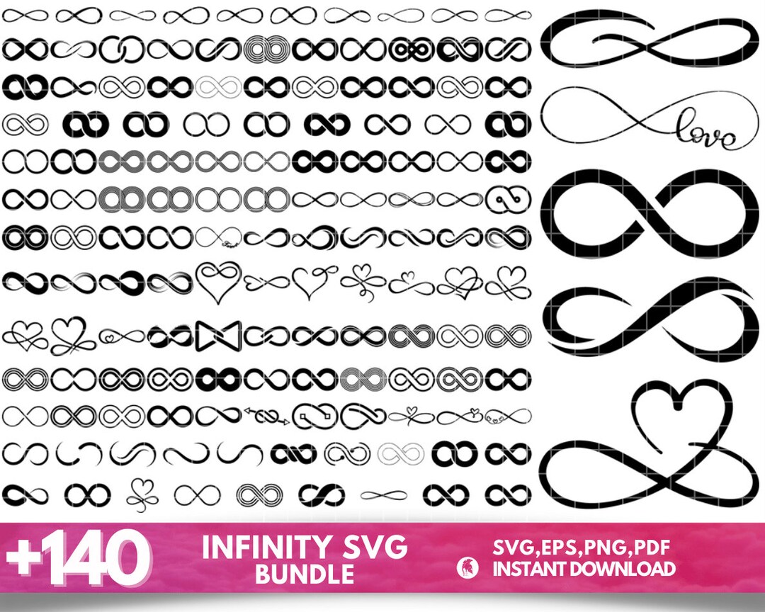 140 Infinity Symbol SVG, Infinity PNG Bundle, Infinity Clipart ...