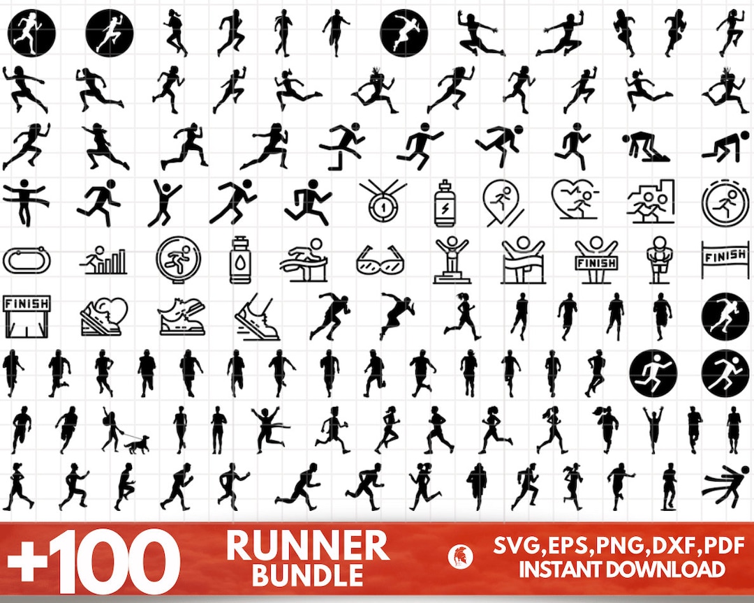 110 Runner SVG Bundle, Running People Svg, Runner Svg, Running Man Svg ...