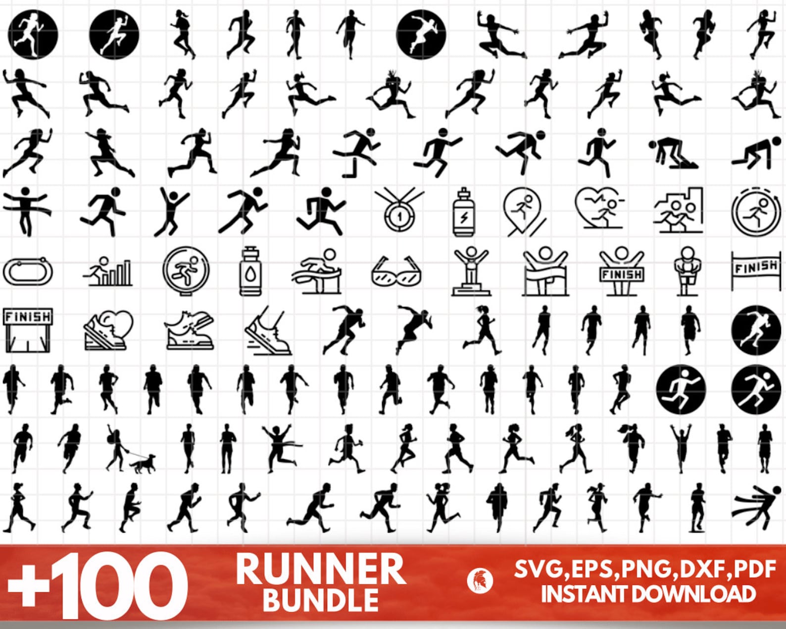 110 Runner SVG Bundle, Running People Svg, Runner Svg, Running Man Svg ...