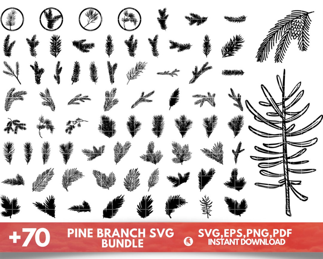 73 Pine Branch SVG Bundle, Spruce Tree Svg,pine Needles Svg, Pine ...