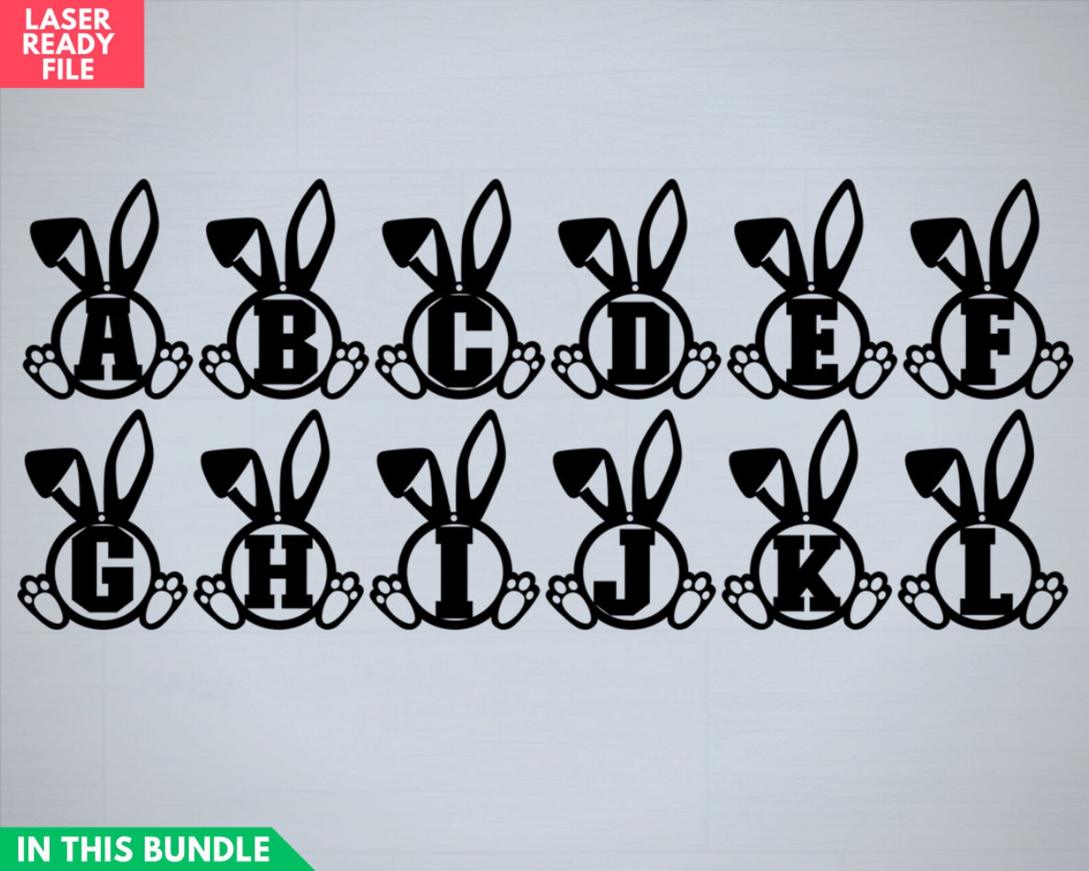 Easter Name Tag SVG for Glowforge, Bunny Letter Svg, Silhouette ...