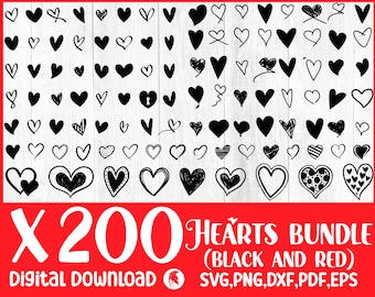 Heart Bundle Cut File, Heart Cut Files, Digital Download, Heart Clip ...