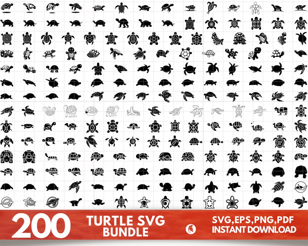 200 Turtle Svg Bundle, Sea Turtle Svg, Sea Turtle Png, Turtle Svg Png ...