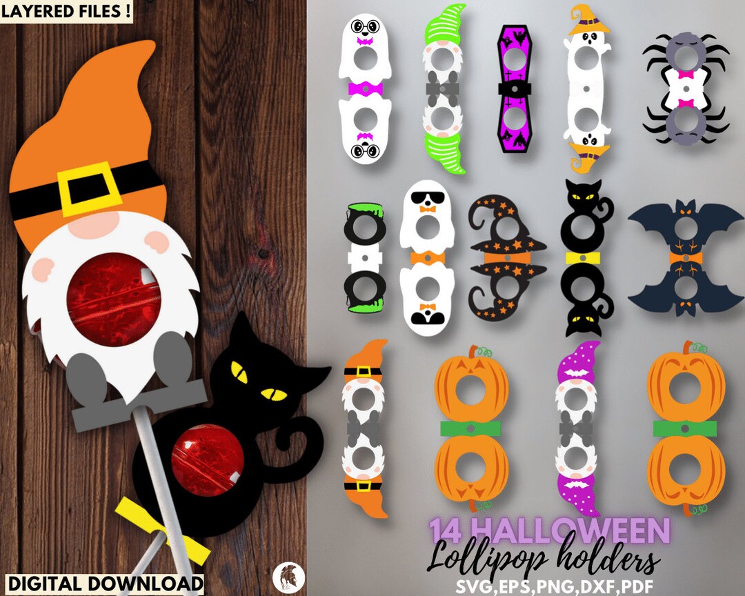 Halloween Lollipop Holder SVG, Layered Lollipop Holder Cutting File,halloween Trick or Treat DIY ...