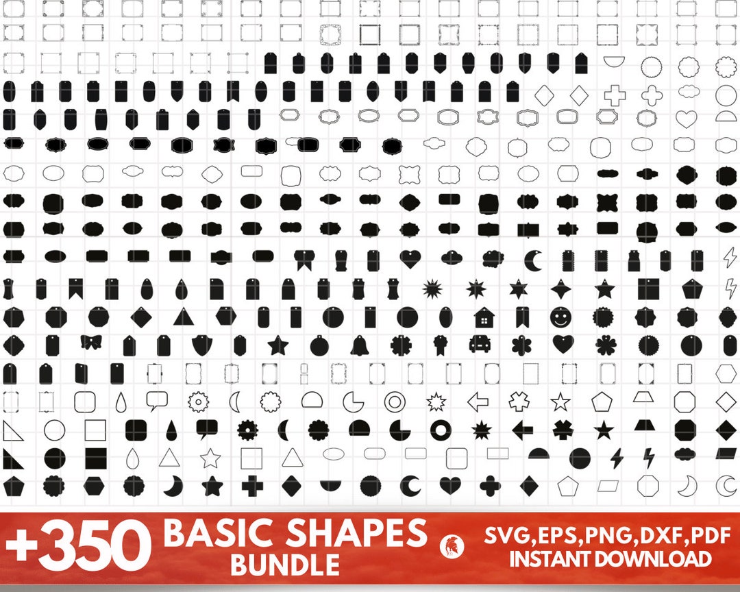 Basic Shape SVG Bundle, Basic Shape PNG Bundle, Basic Shape Clipart ...