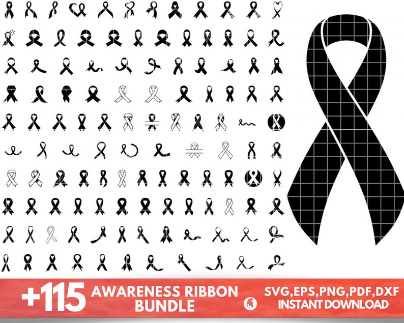 Awareness Ribbon SVG, Breast Cancer SVG, Cancer Ribbon SVG, Survivor ...