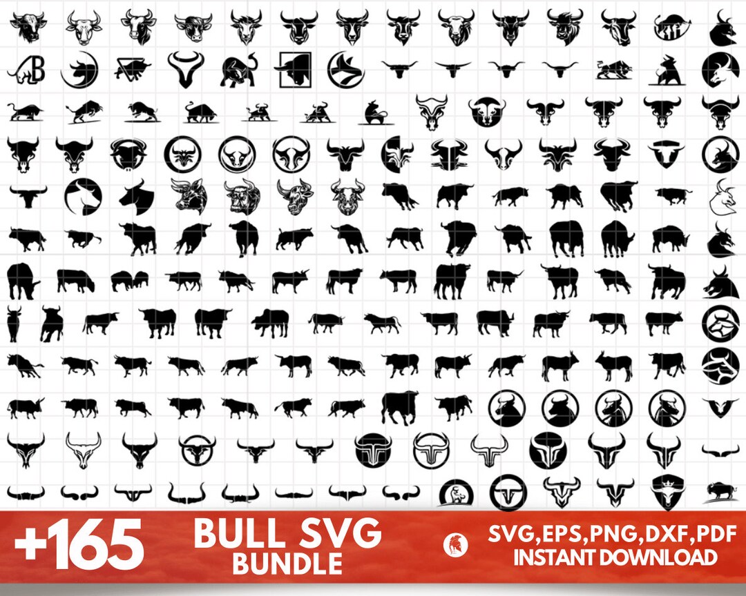 Bull Svg Bundle Bull Png Bundle Bull Clipart Bull Svg Cut Files Pour Cricut Bull Silhouette