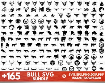 Bull SVG Bundle, Bull PNG Bundle, Bull Clipart, Bull SVG Cut Files for ...