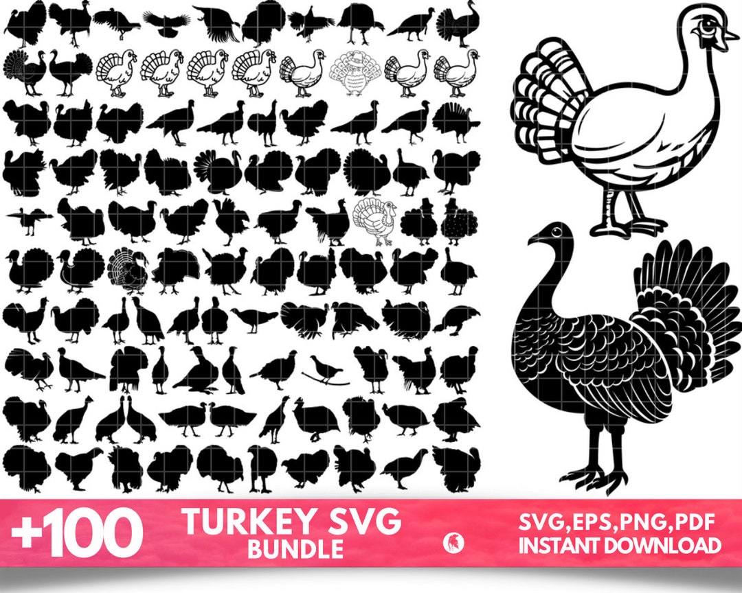 Turkey SVG, Turkey Bundle SVG, Turkey Silhouette, Turkey Clipart ...