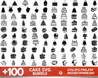 Cake SVG Bundle, Cupcake Svg, Birthday Cake Svg, Cake PNG Bundle, Cake ...