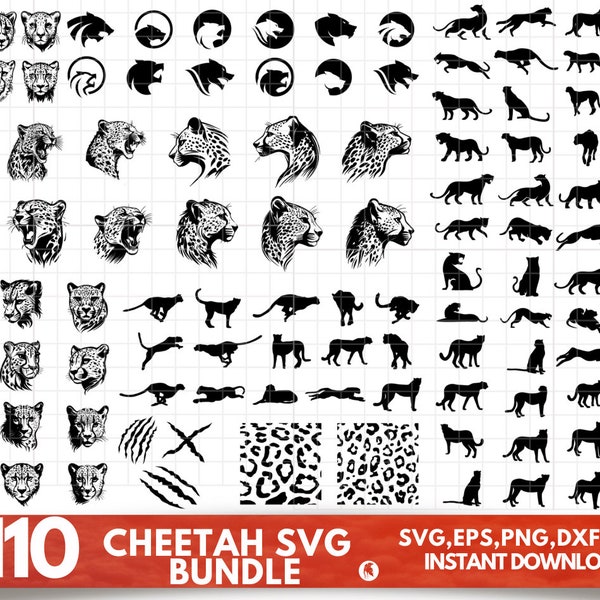 Cheetah Svg - Etsy