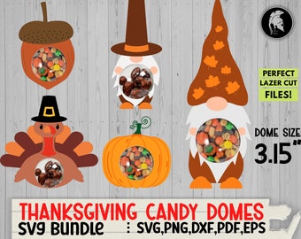 Turkey Candy Dome SVG, Candy Ornaments SVG, Thanksgiving Party Favor ...