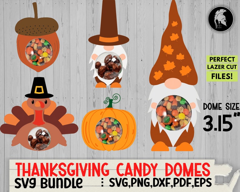 Turkey Candy Dome SVG, Candy Ornaments SVG, Thanksgiving Party Favor ...
