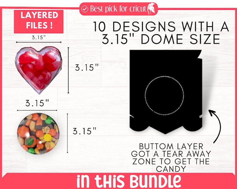 10 Valentine's Day Candy Dome Svg Bundle Valentine Candy - Etsy