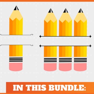 Crayon Split Monogram Svg, Crayon Svg, Teacher Svg, School Svg, Apple ...