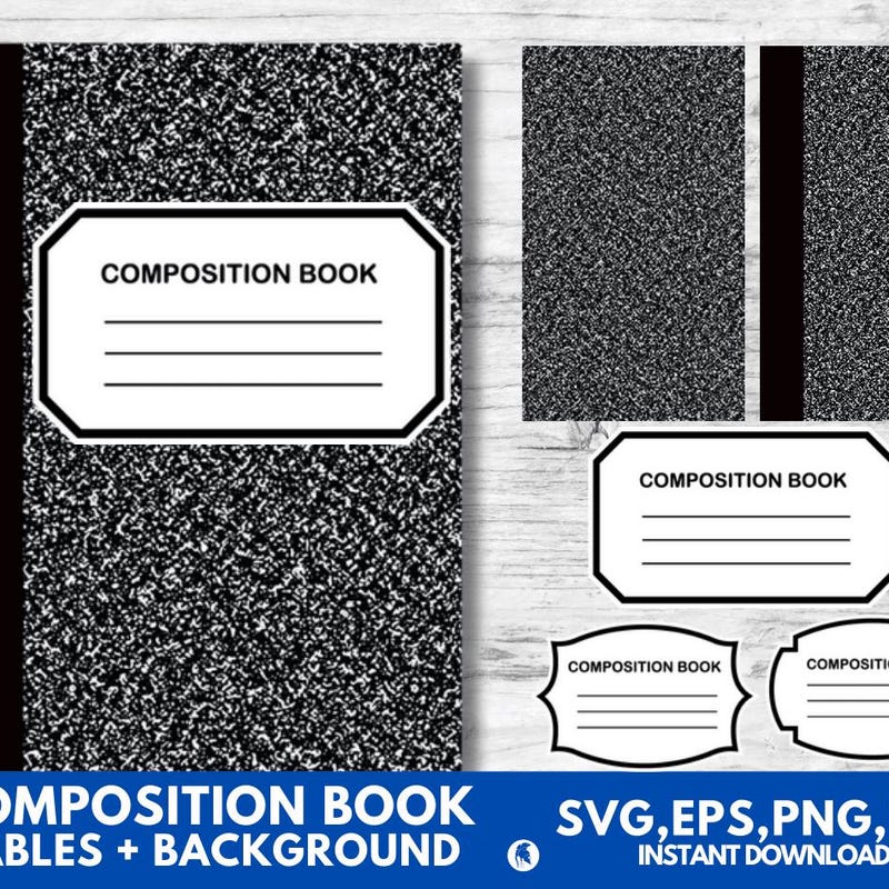 Composition Label Svg - Etsy