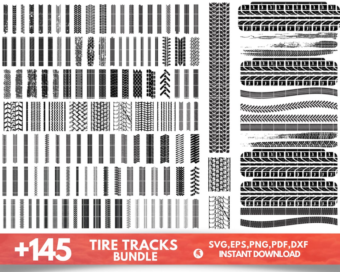 Tire Tracks Svg, Tire Track Patterns, Tire Track Clipart, Tire Marks ...