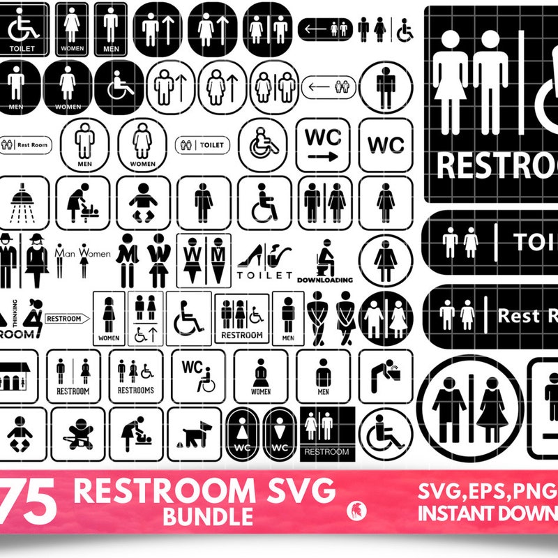 Bathroom Svg - Etsy