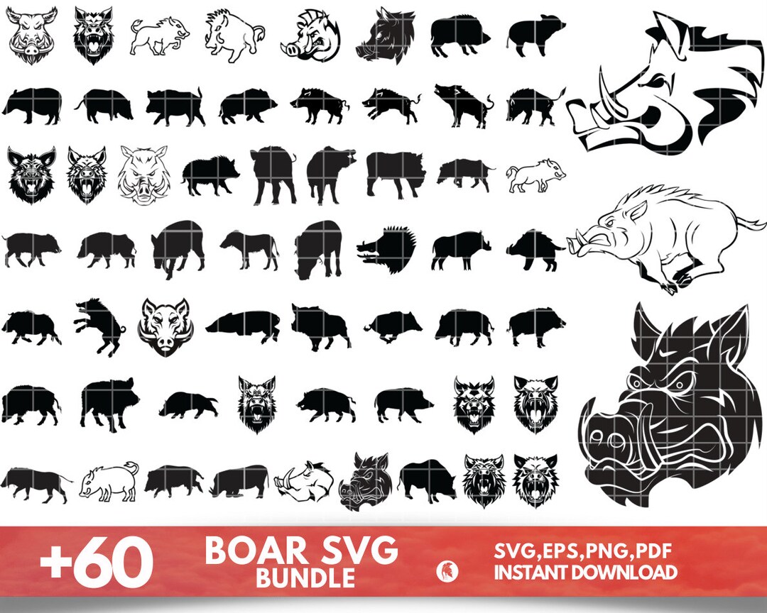 Boar SVG Bundle, Willd Boar Svg, Boar Dxf, Boar Png, Boar Eps, Boar ...