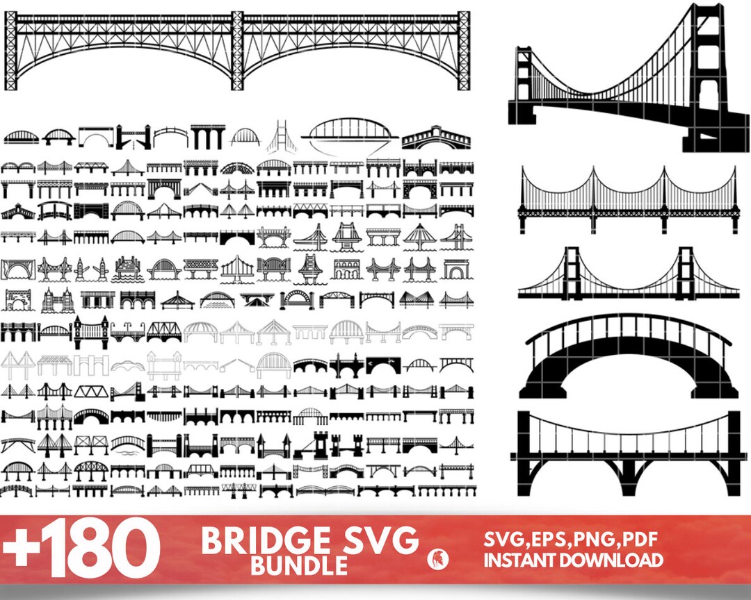 180 Bridge Svg, Bridge Cricut, Bridge Cut File, Bridge Svg Bundle ...