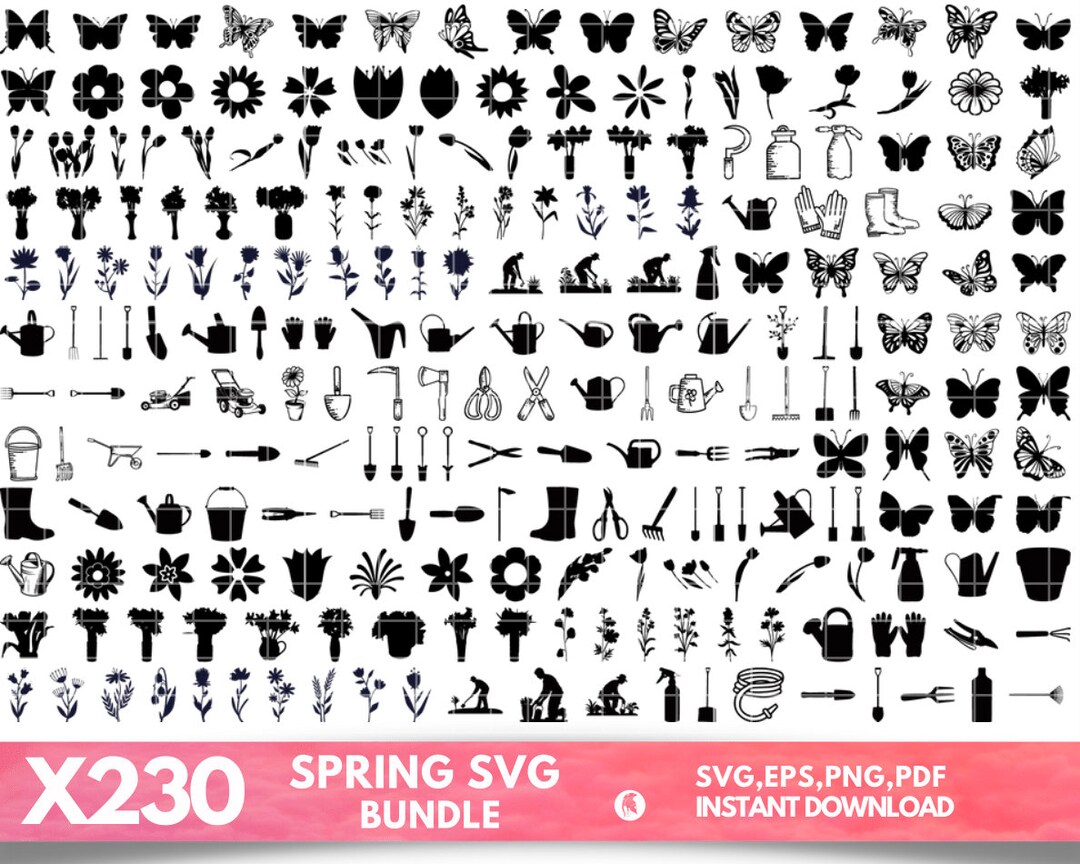 230 SPRING SVG , Spring Bundle Svg , Easter Svg, Spring Cricut , Spring ...