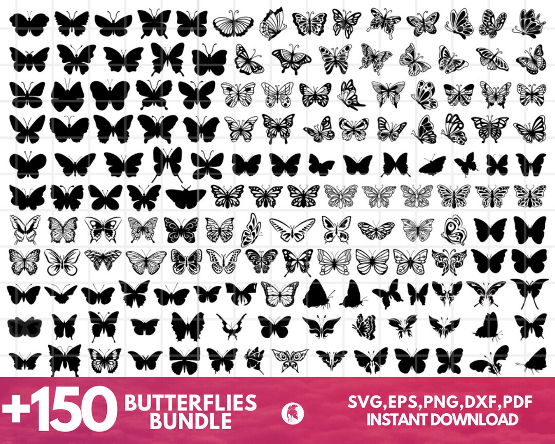 Butterfly SVG Bundle - Butterfly PNG Bundle - Butterfly Clipart ...
