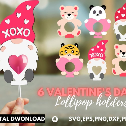 Valentine's Day Lollipop Holder Svg Valentines Chocolate - Etsy