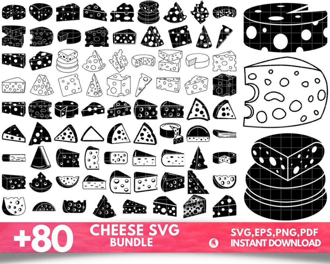 83 Cheese SVG Bundle - Cheese PNG Bundle - Cheese Clipart - Cheese SVG ...
