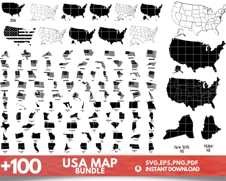 USA Karte SVG | Amerika Karte SVG | USA-Staatssvg| Staaten Svg| Amerika ...