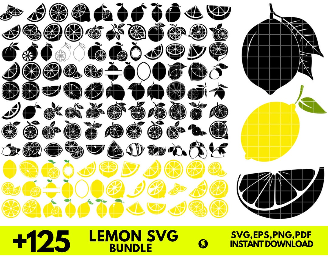 Lemon SVG Bundle - Lemon PNG Bundle - Lemon Clipart - Lemon SVG Cut ...