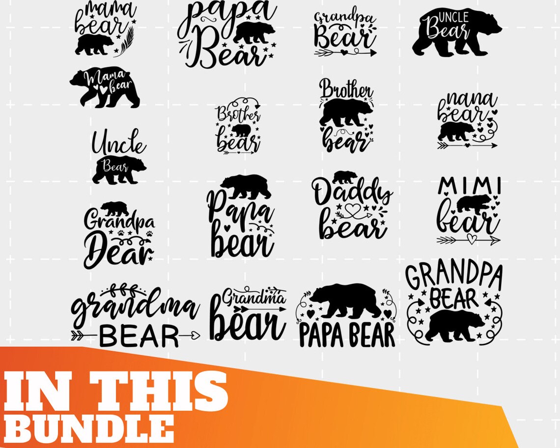 Bear Svg Bundle Bear Family Svg Floral Bear Svg Family Bear - Etsy