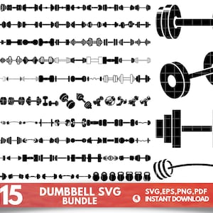 Dumbbell SVG Bundle - Dumbbell PNG Bundle - Dumbbell Clipart - Dumbbell ...