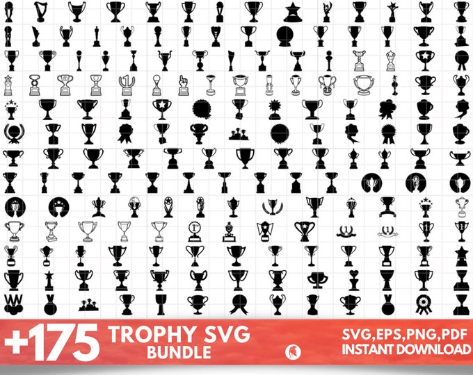 Trophy Svg Bundle,medals Svg,podium Svg,badge Svg,trophy Clipart Vector ...