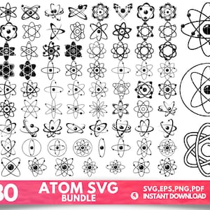 Atom SVG Bundle - Atom PNG Bundle - Atom Clipart - Atom SVG Cut Files ...