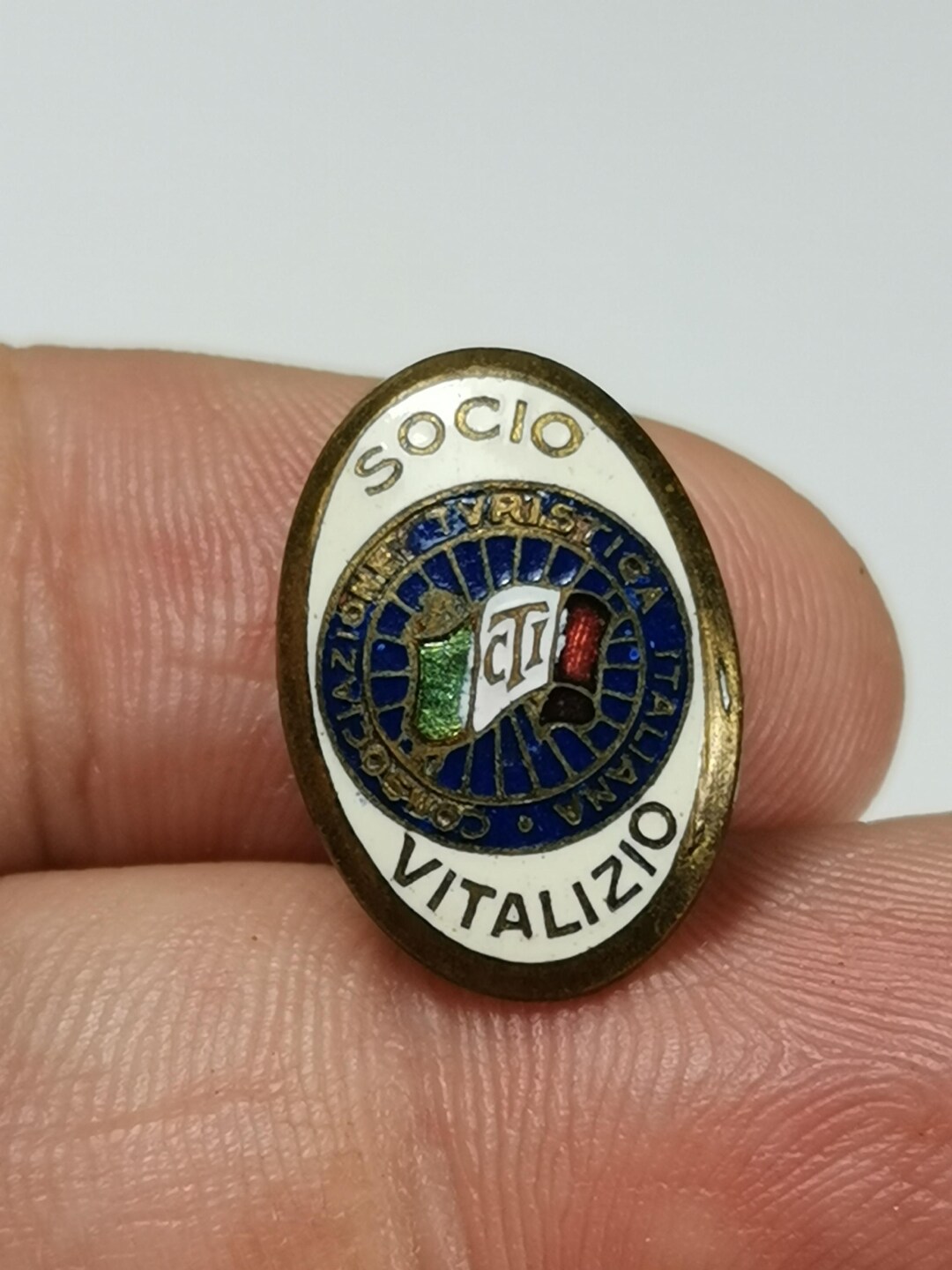 Enamel Lapel, Vitalizio Member, Italian Touring Club, Milano, Pin ...
