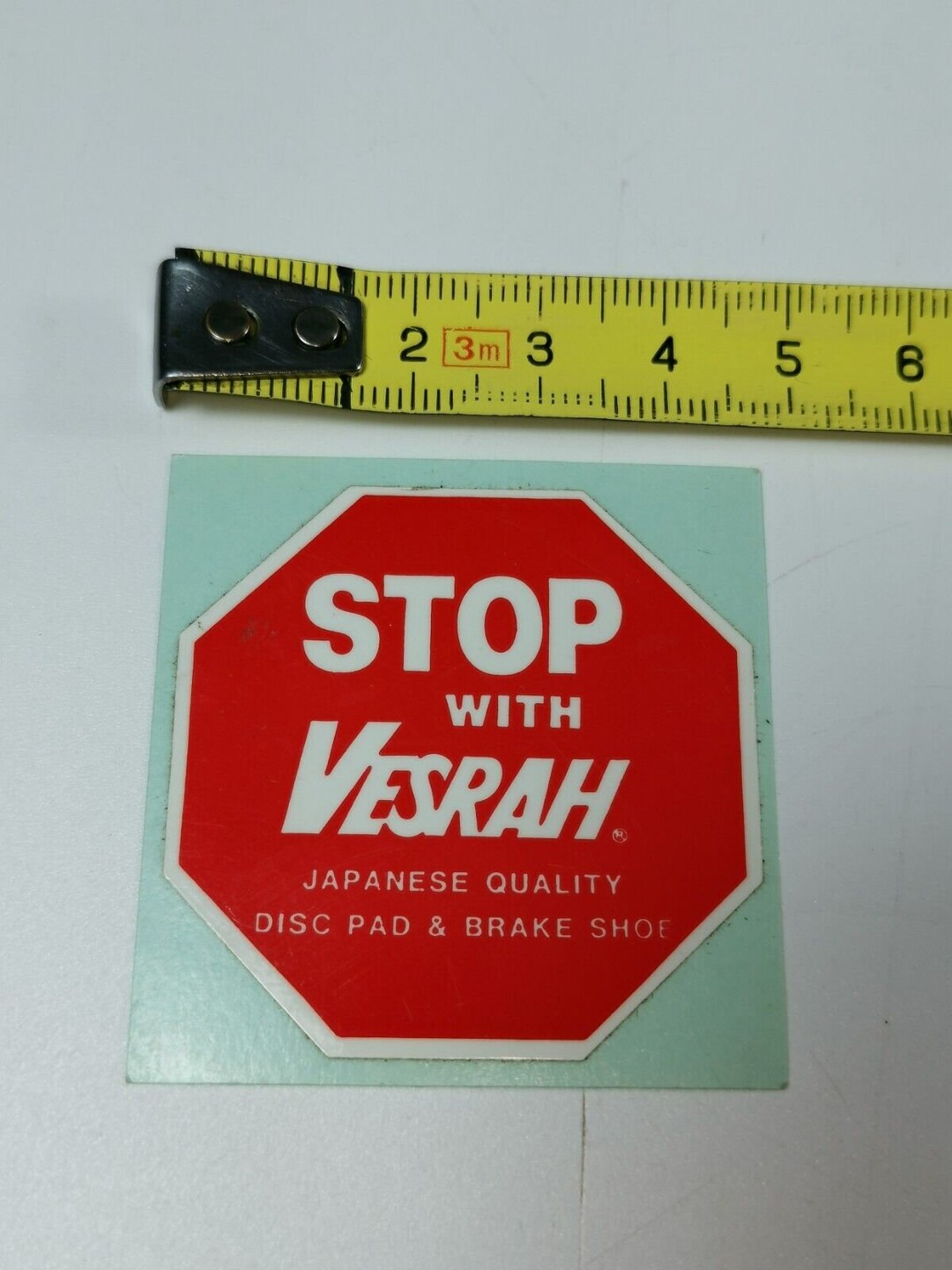 STOP WITH VESRAH Disc Pad Brake 80s 90s Μotorcycle Racing Decal Sticker ...