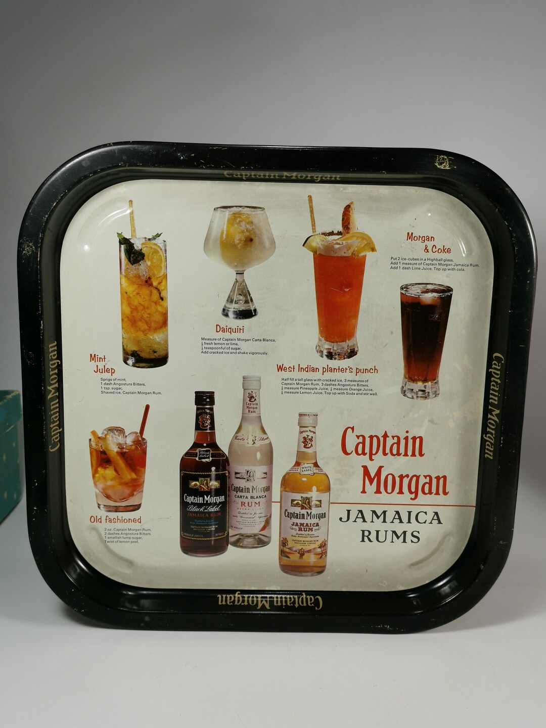 Captain Morgan Jamaica Rums Cocktails Vintage Advertising Serving Metal ...