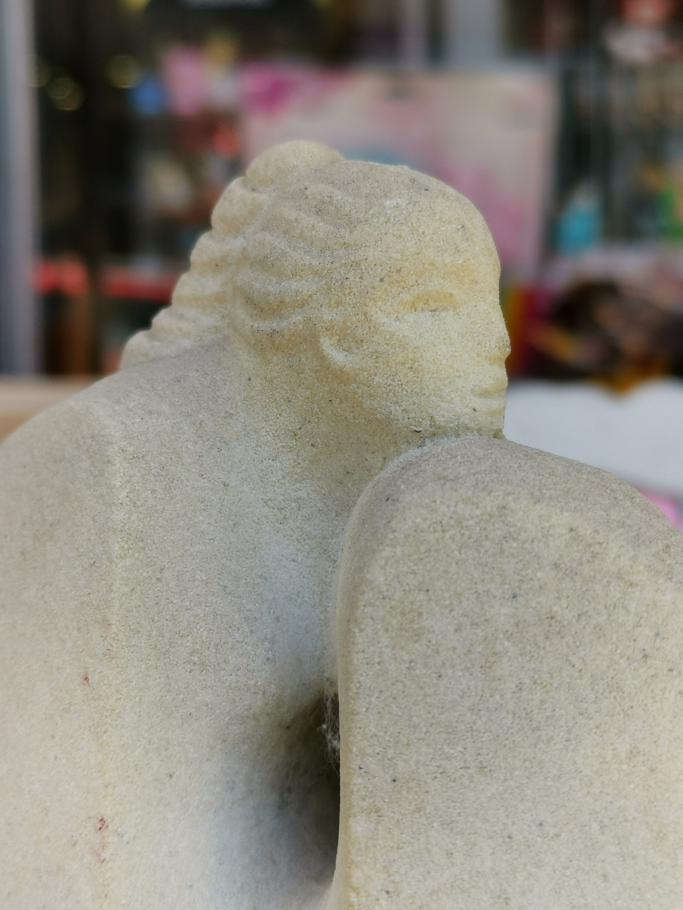 Marbell Stone Art Modernist Sculpture Sitting Thinking Woman Made in ...