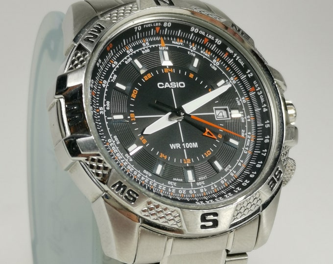 Casio WR 100M Stainless Steel Wrist Watch Analog Quartz Mens AMW-105D ...