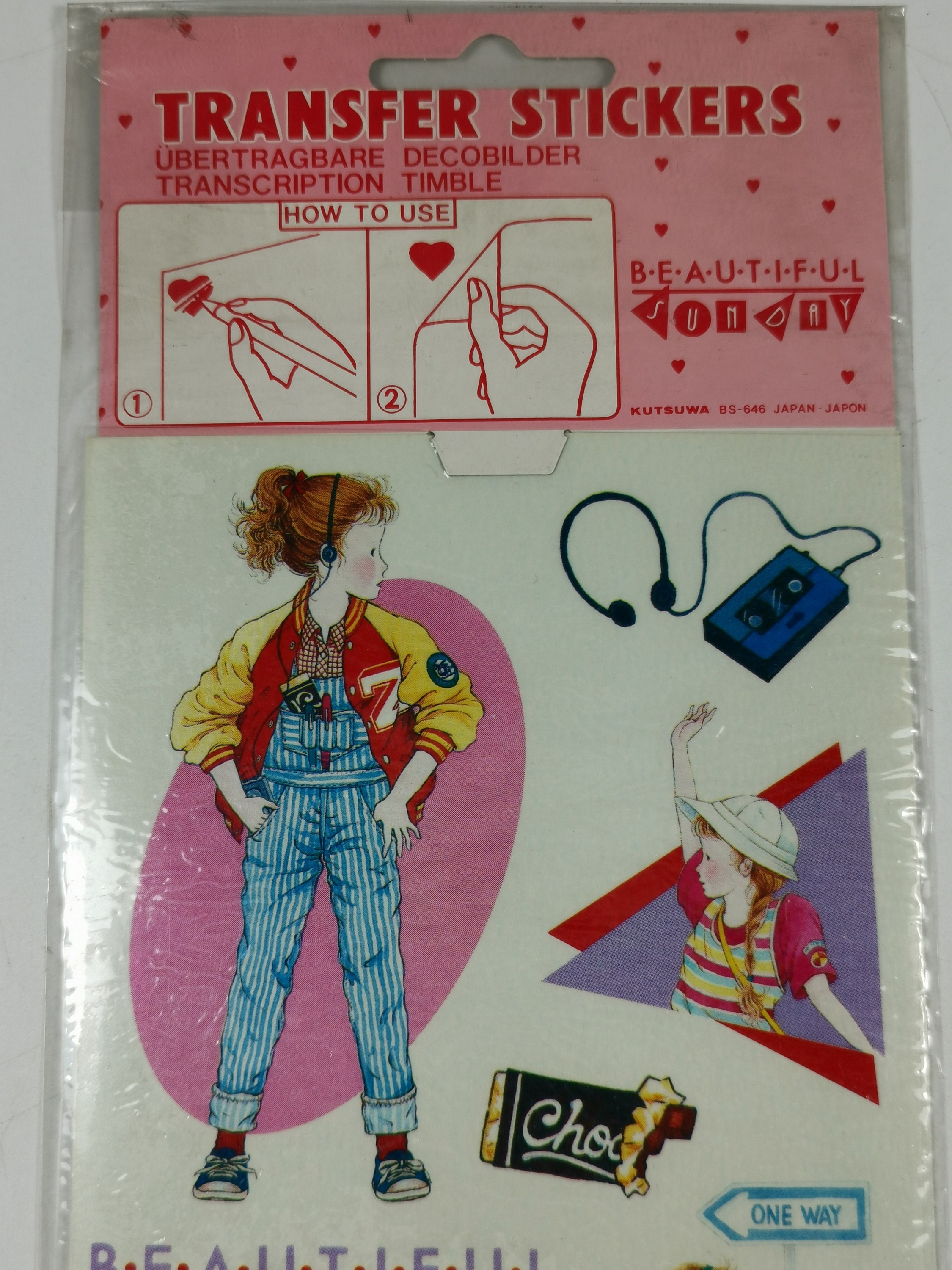 Beautiful Sunday Kutsuwa Vintage Transfer Stickers Japan 80s - Etsy