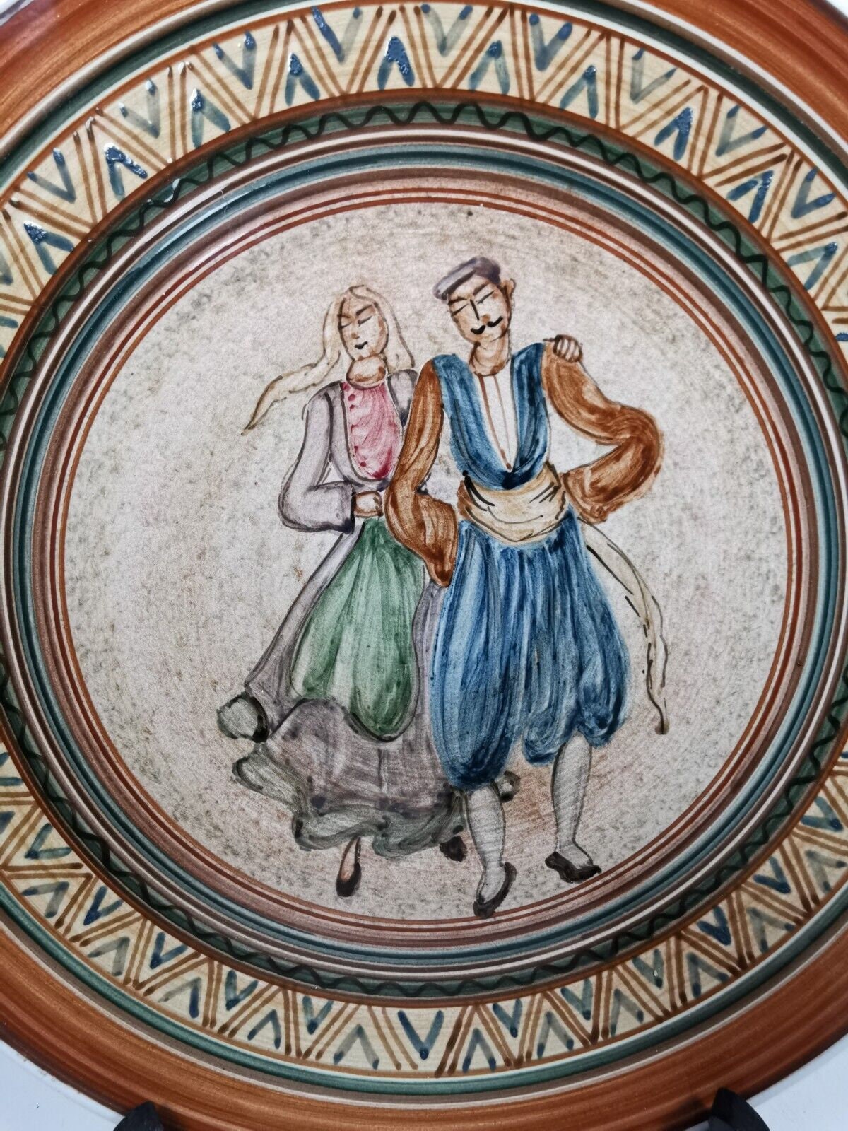 Greek Vintage Hand Made Ceramic Decorative Plate 'couple in Traditional ...