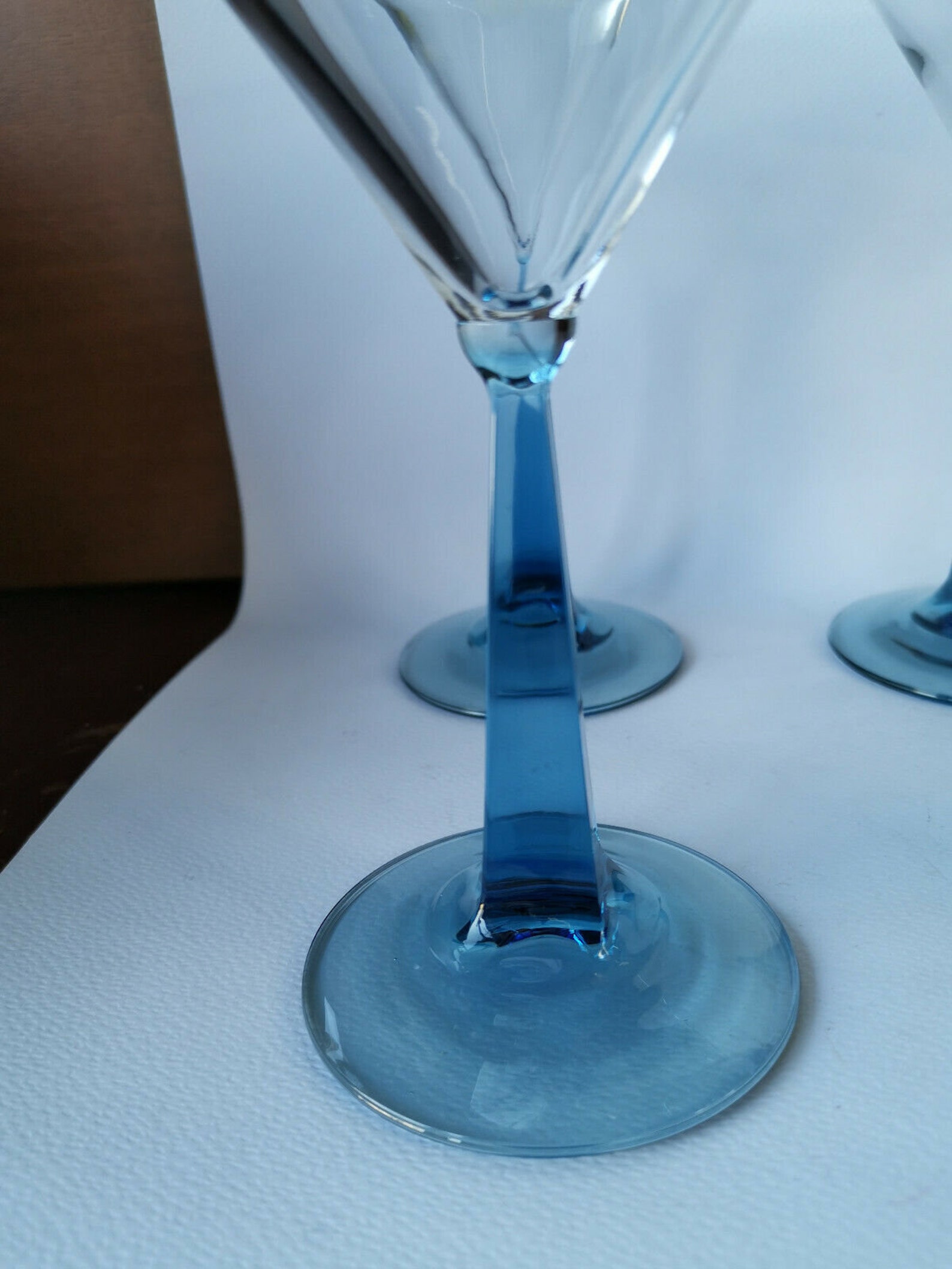 Bombay Sapphire Blue Squared and Twisted Stem Martini 6 Glasses Set - Etsy